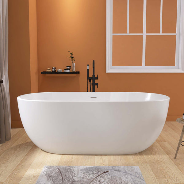 GETPRO Acrylic Free standing Tub 55 inch - Double Walled Insulation Fr ...